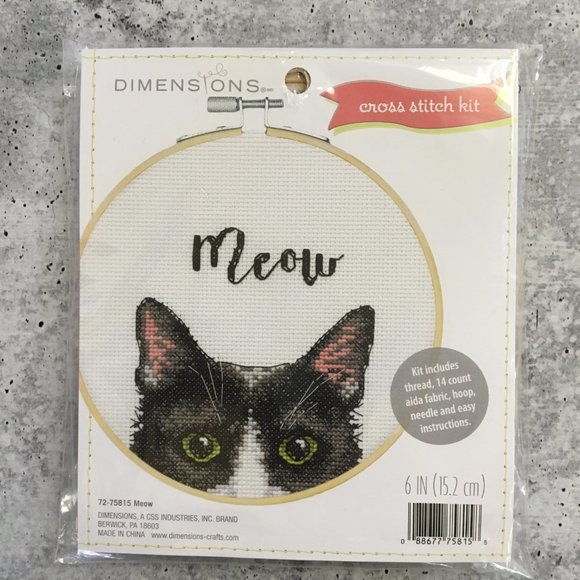Dimensions | Office | New Meow Kitty Cat Embroidery Kit By Dimensions 6 ...